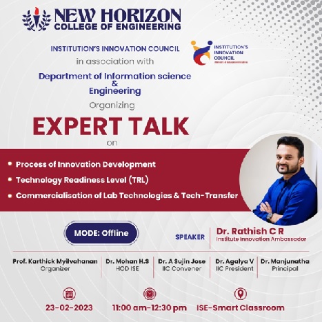 Expert talk on “Process of Innovation Development, Technology Readiness Level (TRL ...